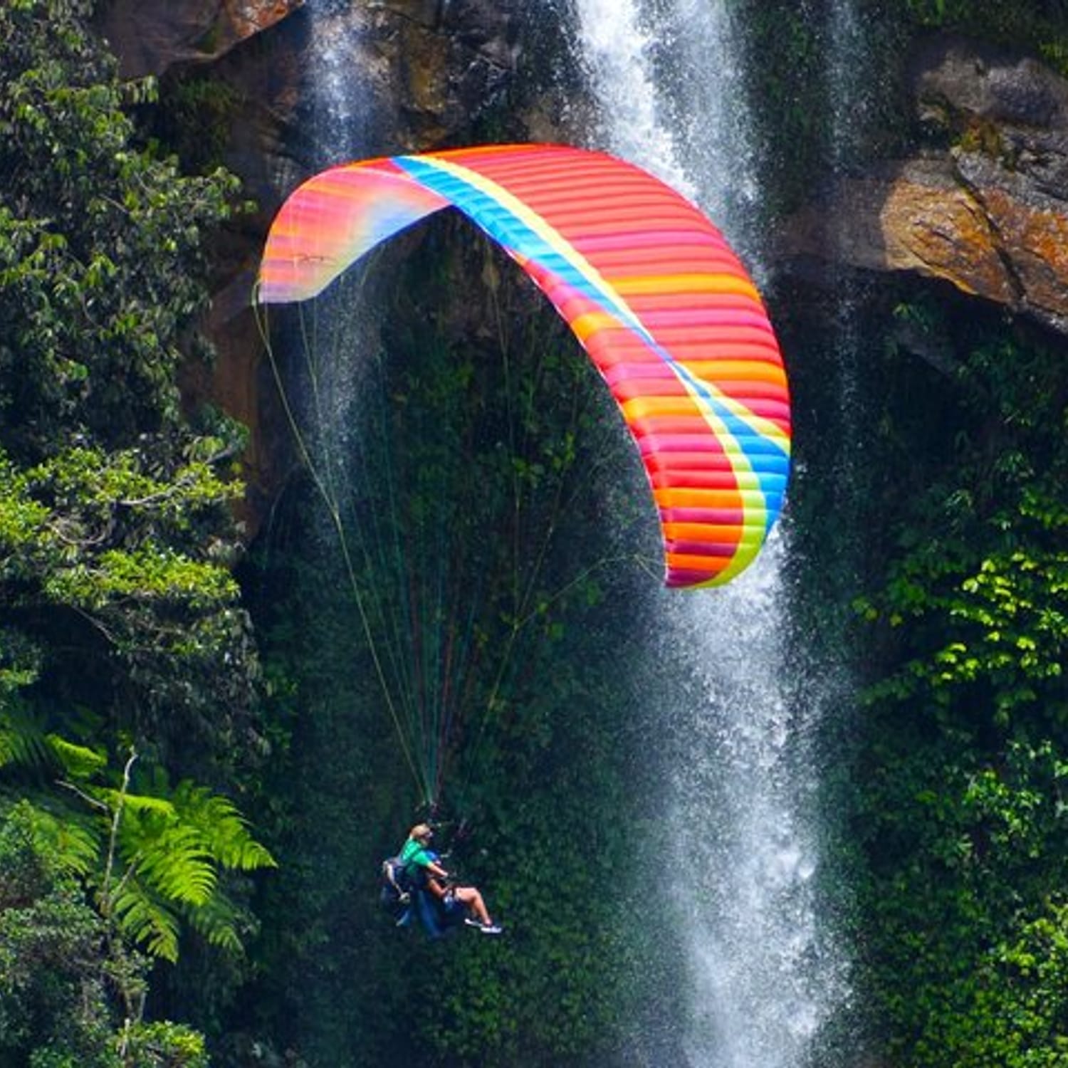 Fun RAFTING + Awesome PARAGLIDING over giant waterfalls from MEDELLIN