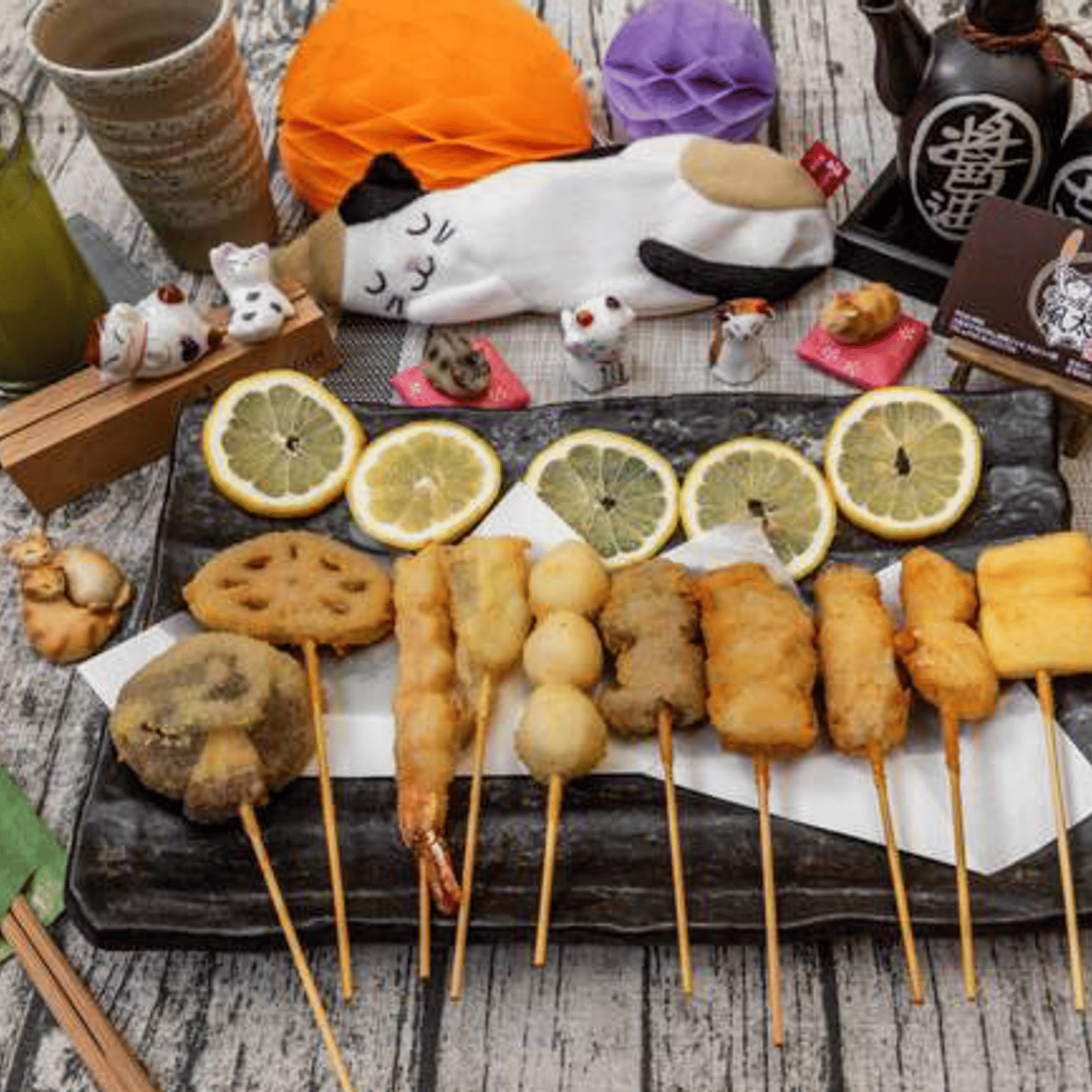 Osaka Namba : Purrrrfect Kushikatsu bar dinner course 90min w/one drink ...