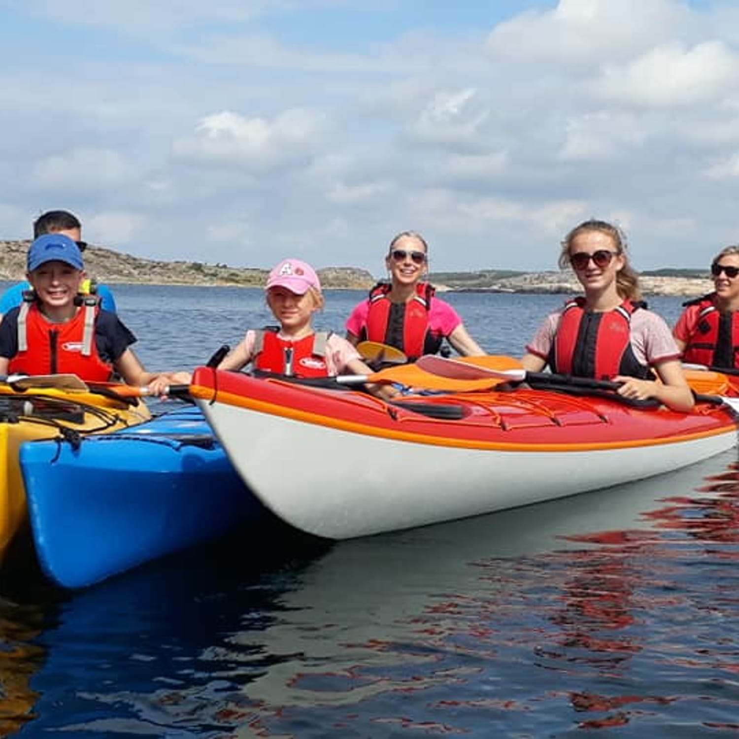 Guided family kayak tour